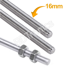 16mm Stainless Steel SS Threaded Rod Screw Length 1000mm (M16) price in BD