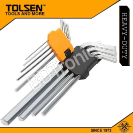 TOLSEN 9pcs Hex Key Set Allen Wrench Set Extra-Long Arm (1.5/ 2/ 2.5/ 3 ...
