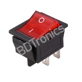 DPST On/Off Rocker Switch 4 Pin with Red LED Light price in BD