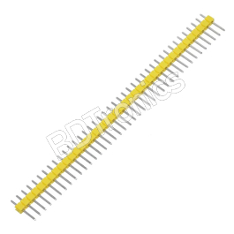 Male Pin Header Single Row 1x40 Pins 2.54mm Pitch Connector (Yellow) in ...