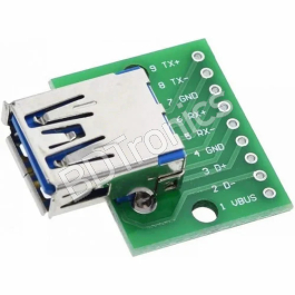 USB 3.0 Type A Female to Breadboard Adapter & PCB 2.54mm DIP 9P in ...