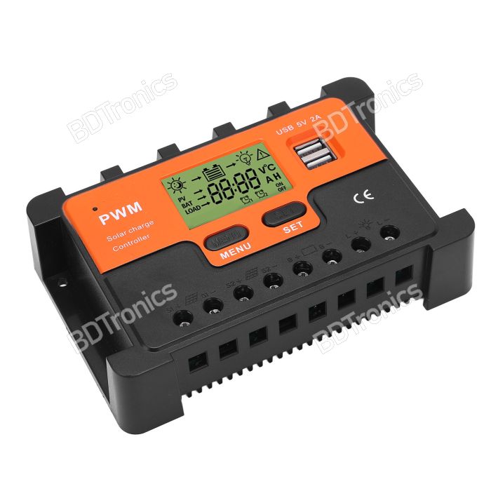 Good Quality 12V/24V 20A PWM Solar Charge Controller 48V Solar Panel Lead Acid Lithium Battery ...