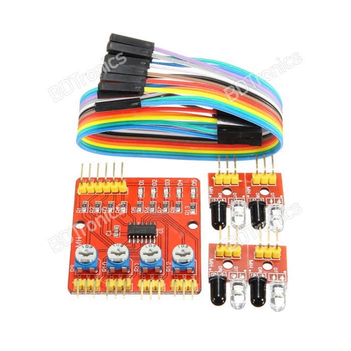 4 Channel Infrared Tracking Sensor Module IR Line Patrol For Arduino ...