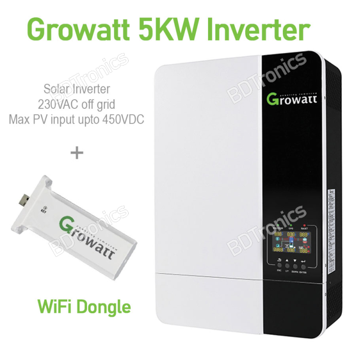 GROWATT SPF 5000 ES Solar Inverter 48V 5KW WiFi Off Grid Intelligent Pure Sine Wave Inverter ...
