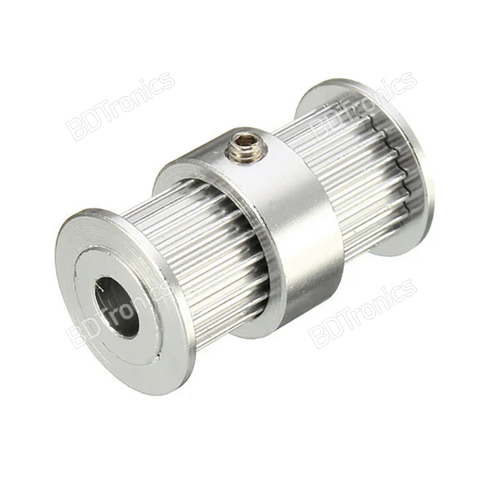 GT2 Double Head Pulley 20 Teeth Bore 5mm Belt Width 6mm Aluminium ...