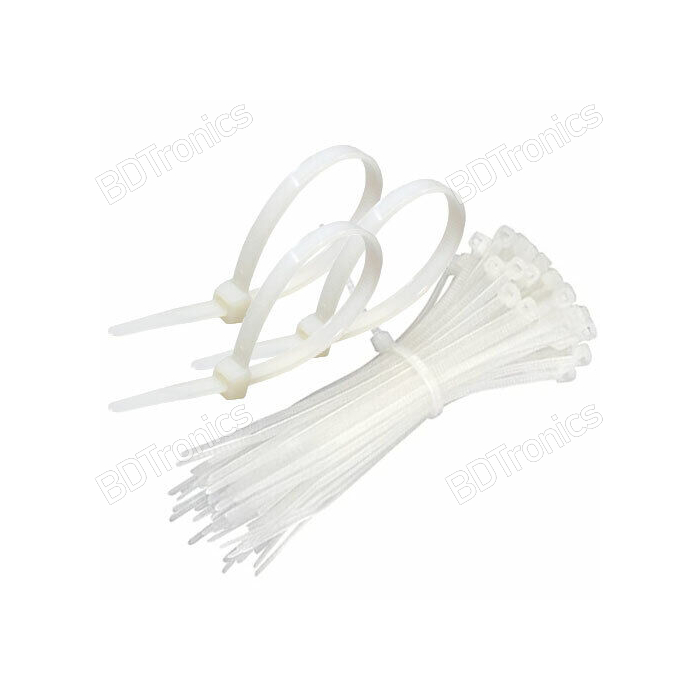 150mm White Color Plastic Cable Tie Zip Tie (10 Pcs) price in BD