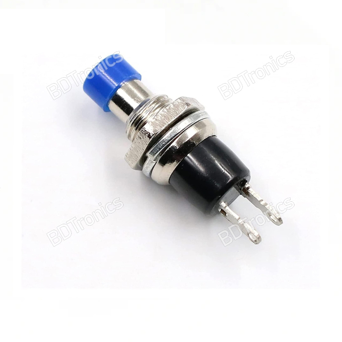 7mm Thread 2-Pin Metal Push Button (Blue) price in BD