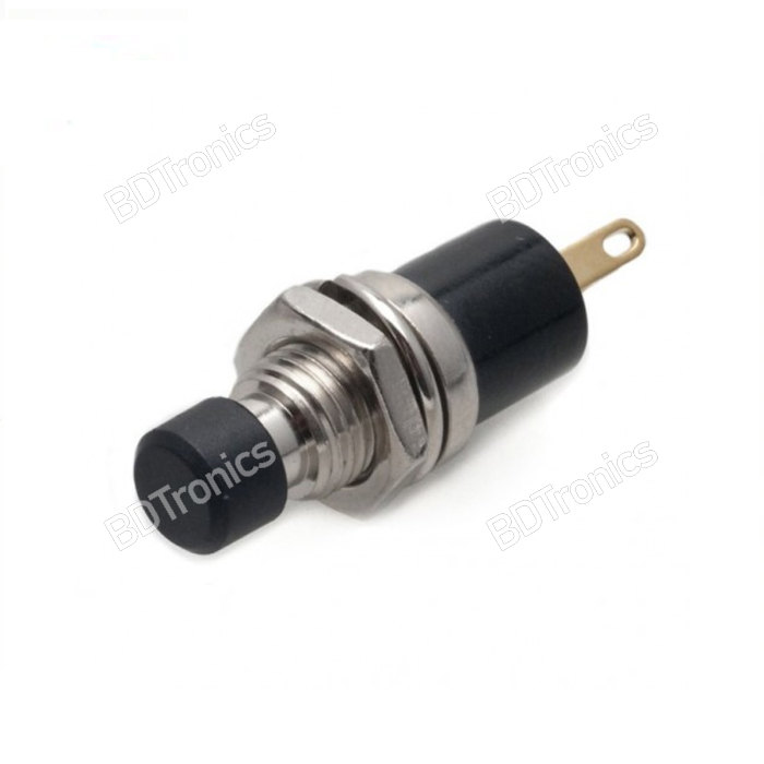7mm Thread 2-Pin Metal Self-Locking Switch (Black) price in BD