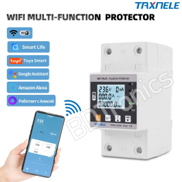 63A 230V WiFi Smart Adjustable Digital Over & Under Voltage Protector ...