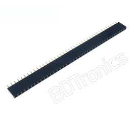 Female Pin Header Single Row 1x40 Pins 2.54mm Pitch Connector (Black ...