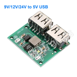 Dual USB 9V/12V/24V to 5V 3A DC-DC Car Charging Voltage Stabilizer Buck ...